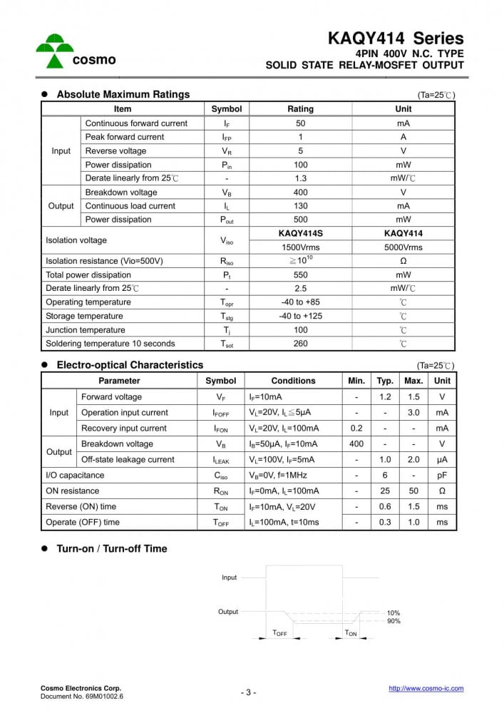 KAQY414 datasheet page 3