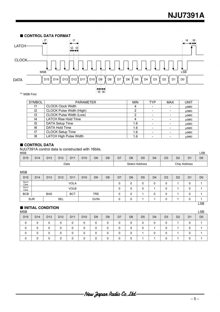 NJU7391AV-TE1 datasheet page 5