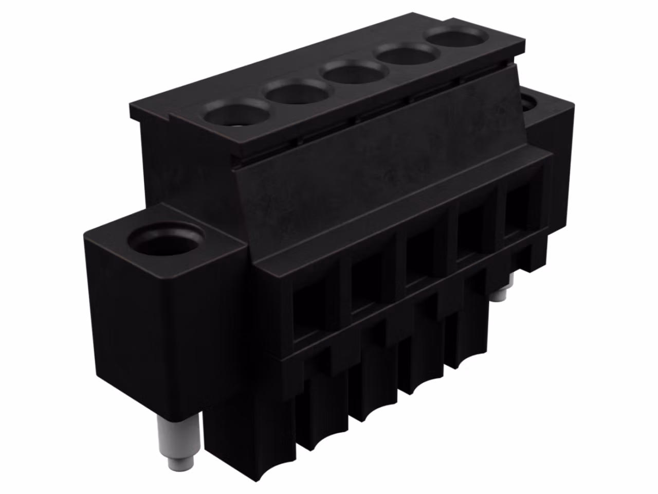 3.81mm Pitch Eurostyle Vertical Plug, with Retention Screws and Reverse Imprinting, Rear Wire Entry, Black, 5 Circuits for sale