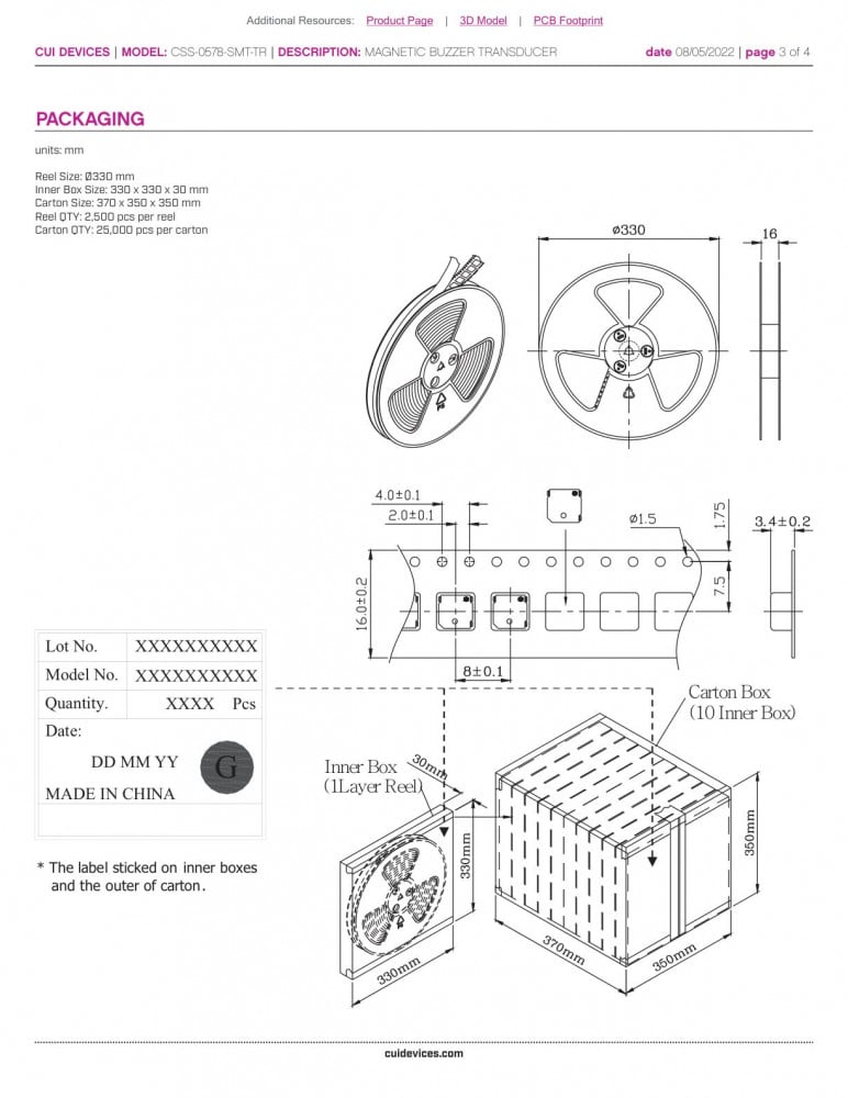 CSS-0578-SMT-TR datasheet page 3
