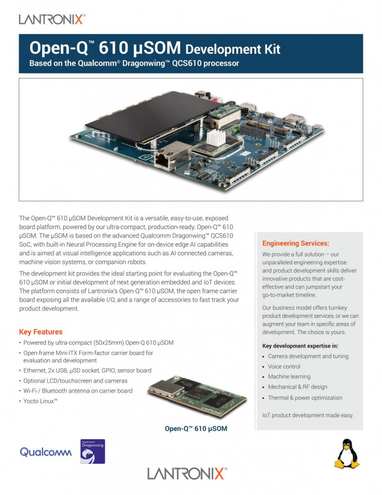 Open-Q 610 µSOM Development Kit technical document, page 1