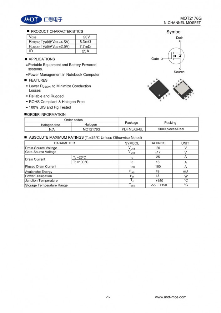 MOT2176G datasheet page 1