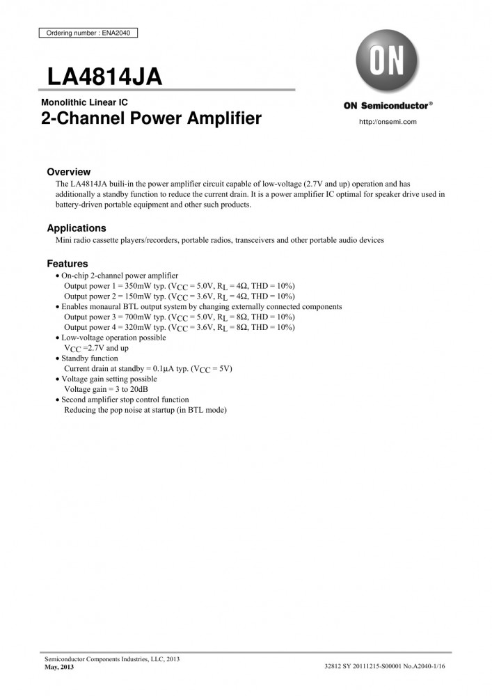 LA4814JA-AE datasheet page 1