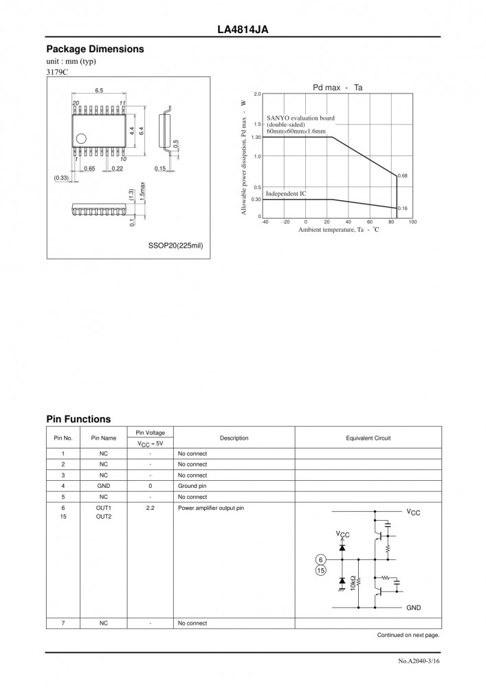 LA4814JA-AE datasheet page 3