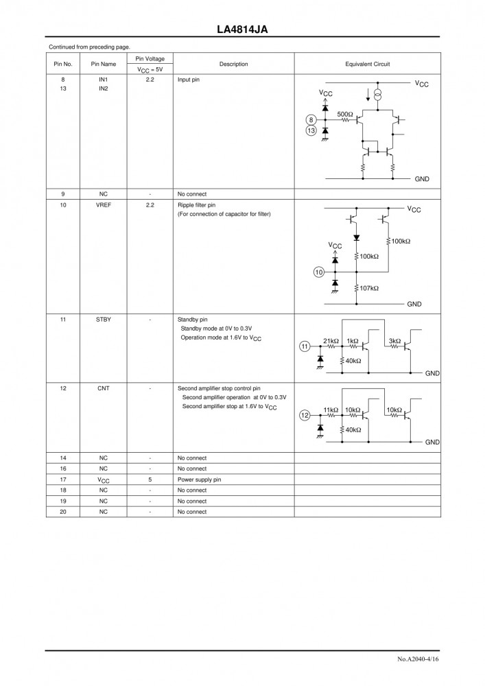 LA4814JA-AE datasheet page 4