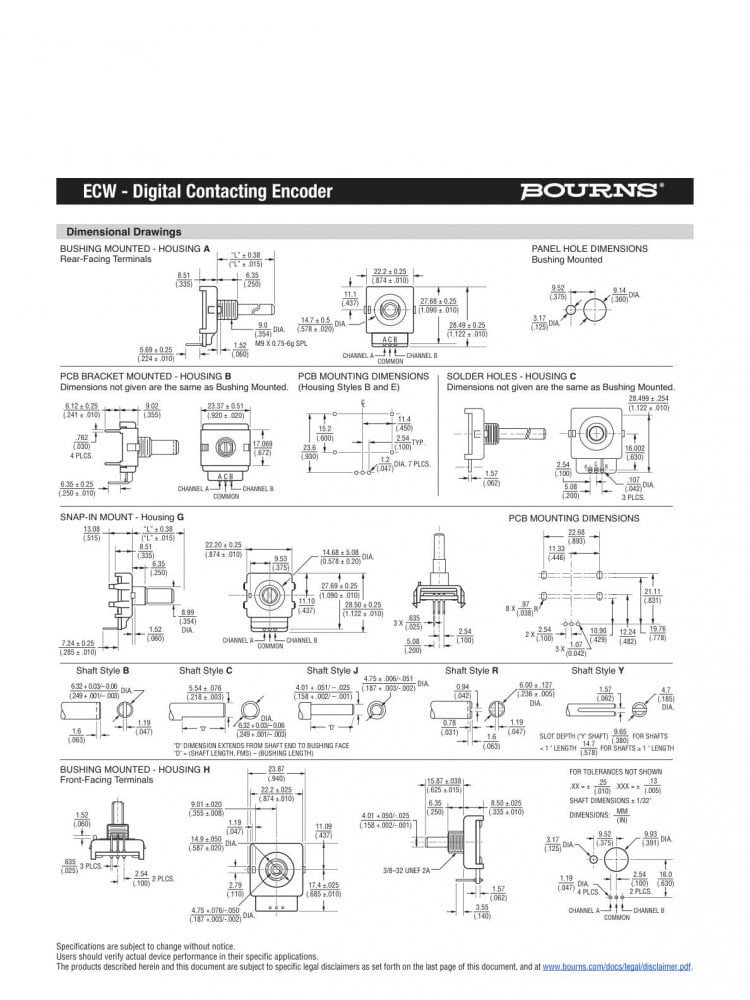 BOURNS ECW encoder datasheet page 2