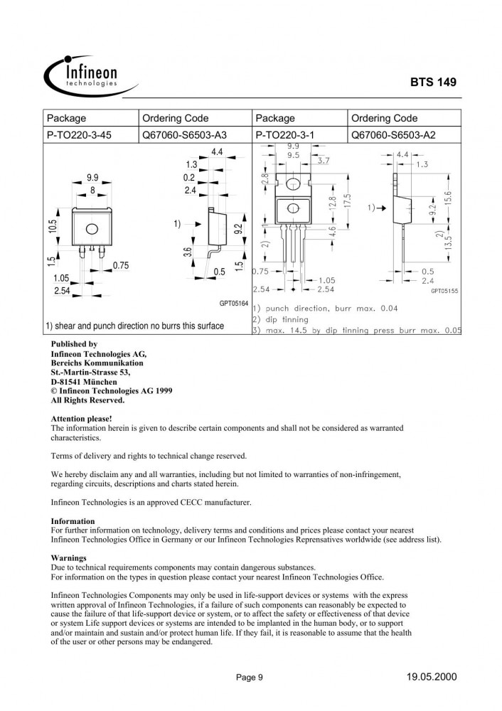 BTS149NK datasheet page 9
