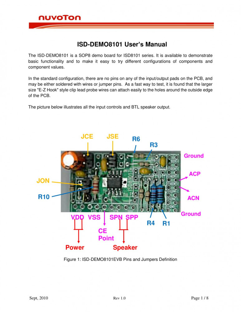 ISD-DEMO8101 manual page 1