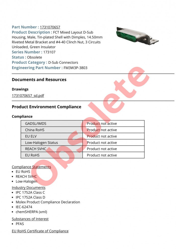 MOLEX 1731070657 drawing page 1