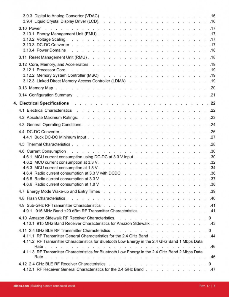 EFR32SG28 datasheet preview, page 6