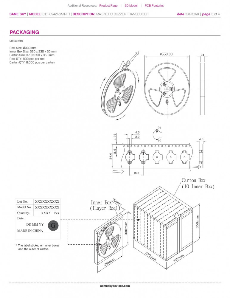 CBT-09427-SMT-TR datasheet page 3