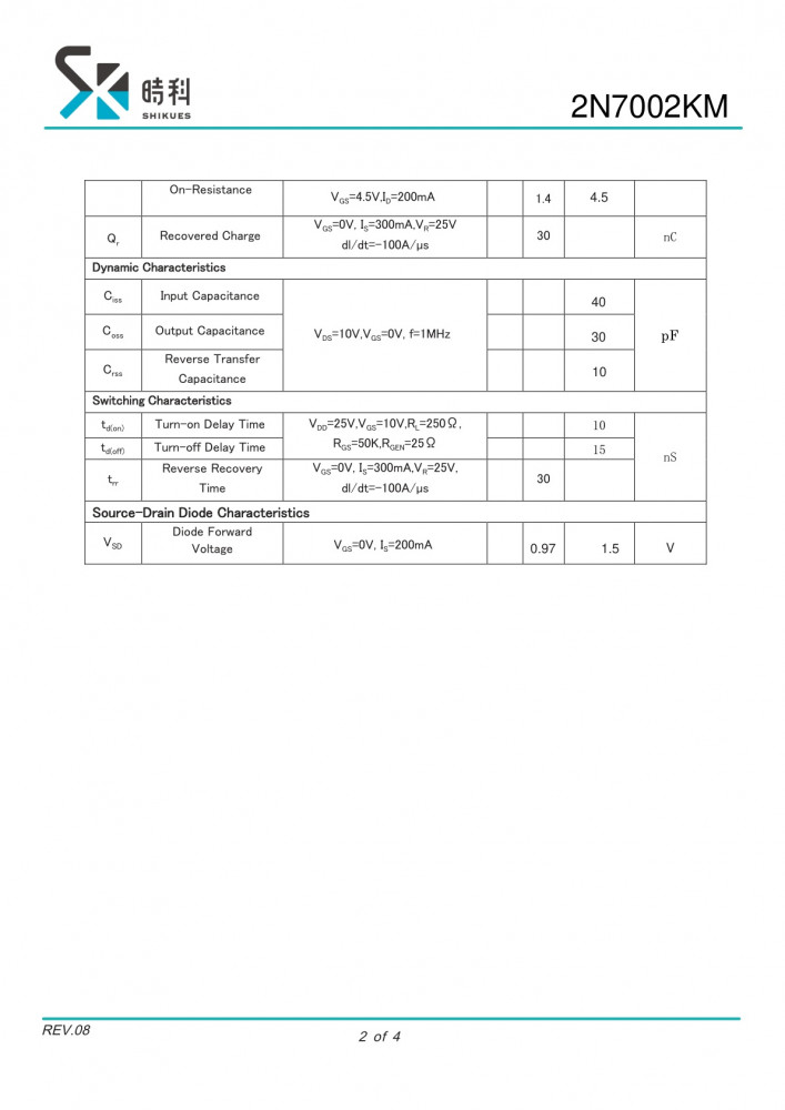 2N7002KM datasheet page 2