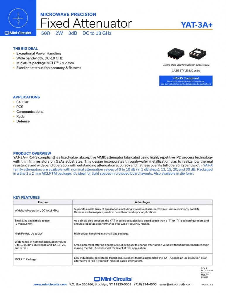 YAT-3A+ datasheet page 1