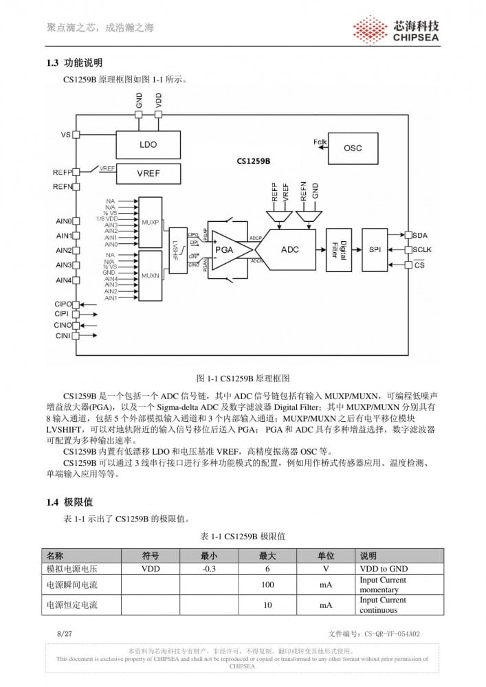 CS1259B technical document page 8