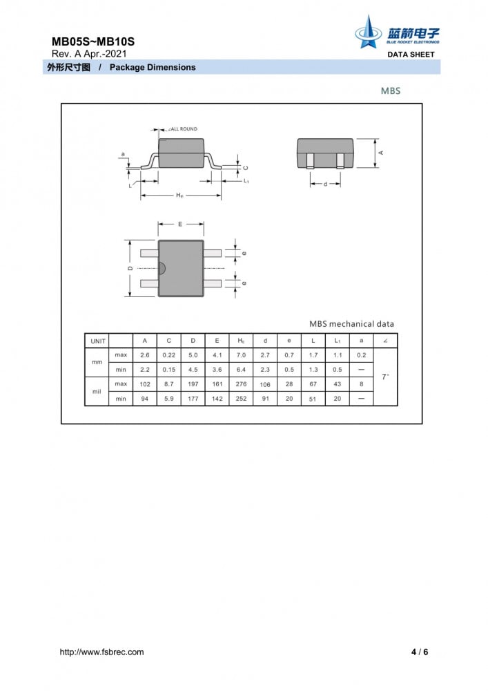 BLUE ROCKET MB6S datasheet page 4