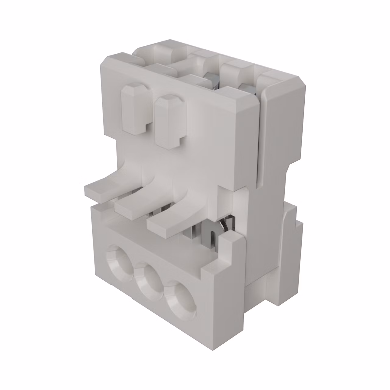 Appli-Mate RAST 2.5 IDT Housing, 2.50mm Pitch, Female, 3 Circuits, Beaded Terminal, Position Keys A & D Removed, Slotted Endwalls, Polarizing Rib Between Circuits 1 & 2 for sale
