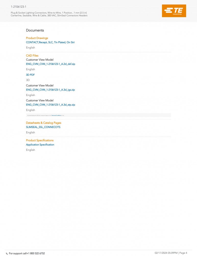 TE Connectivity 1-2106123-1 document page 4
