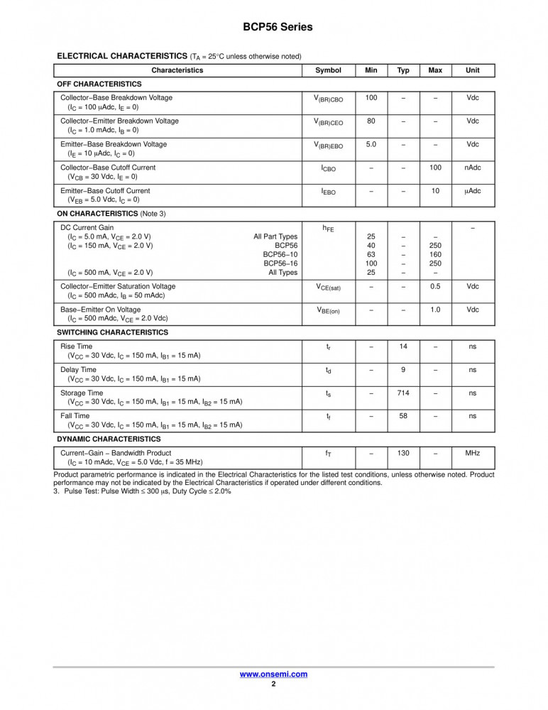 BCP56-16T3G datasheet page 3