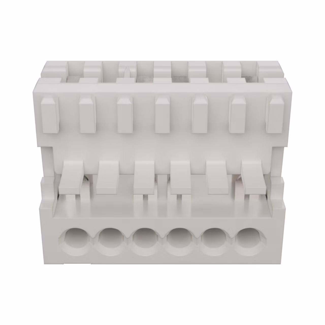 Appli-Mate RAST 2.5 IDT Housing, 2.50mm Pitch, Direct/Indirect, Female, 6 Circuits, All Position Keys, Polarizing Rib Between Circuits 2 and 3, Voided Circuits 2 and 5 for sale