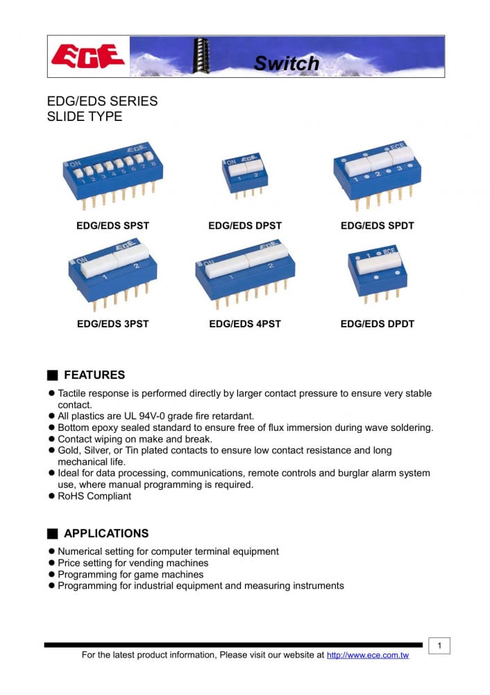ECE EDG EDS series datasheet page 1