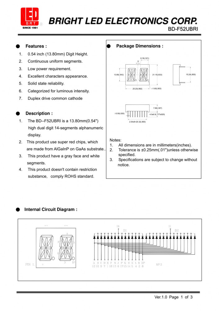 BD-F52UBRI datasheet page 1