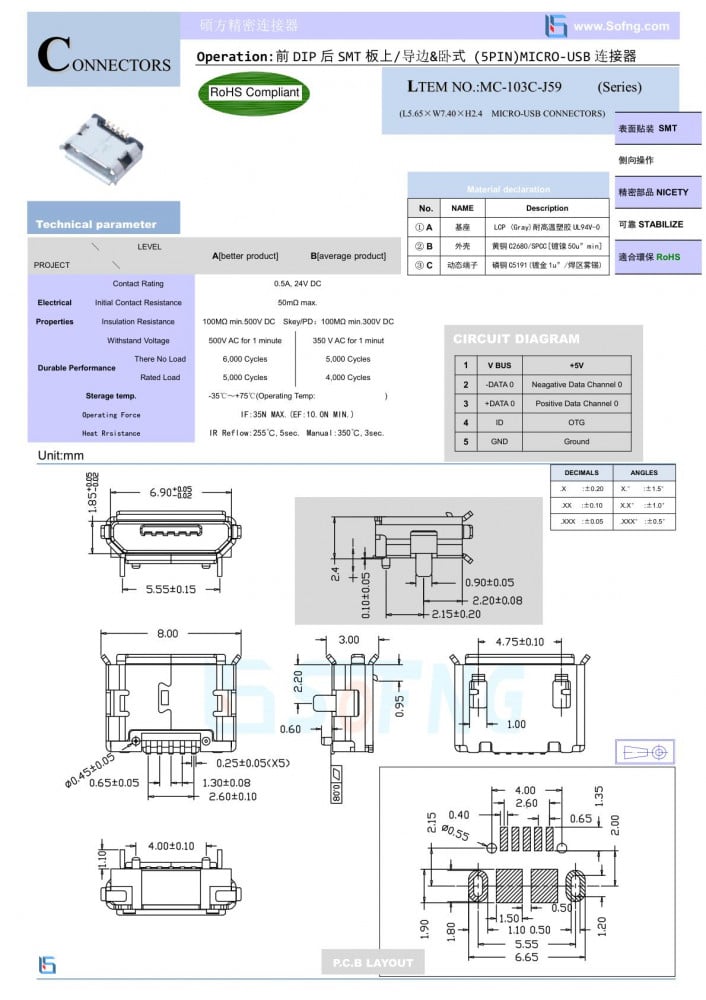 SOFNG MC-103C-J59 technical documentation