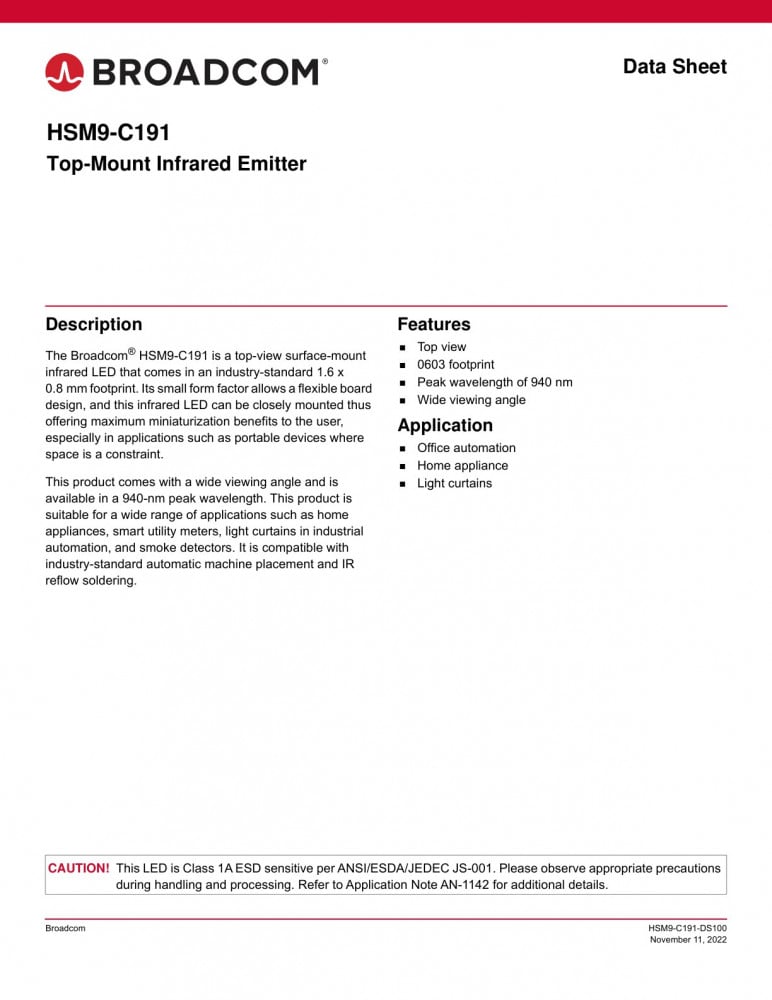 HSM9-C191 datasheet page 1