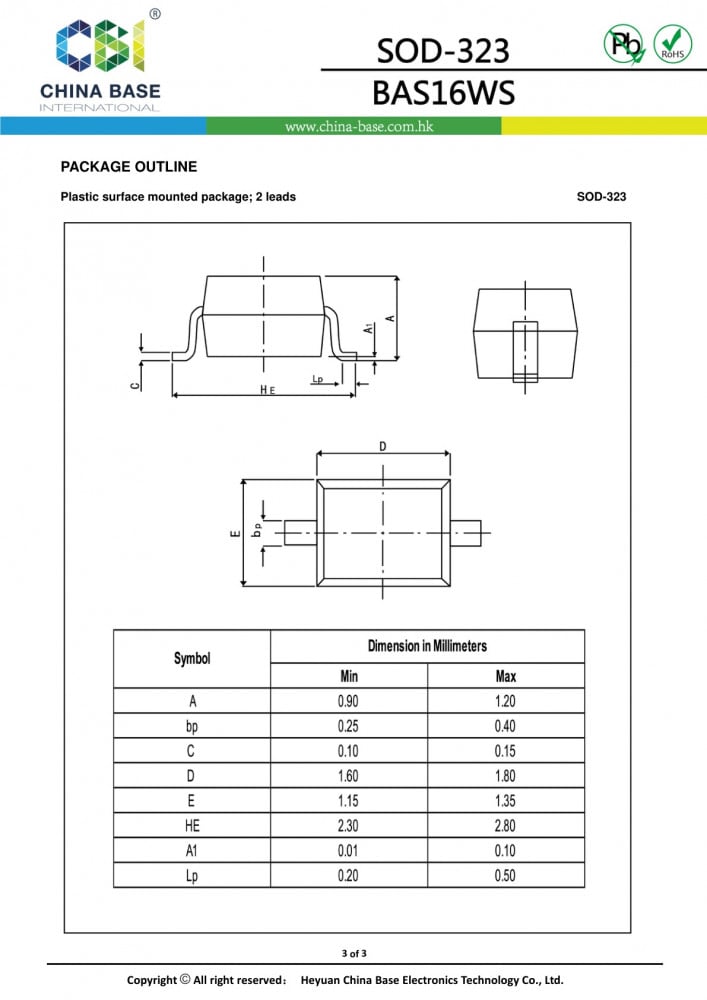 CBI BAS16WS datasheet page 3