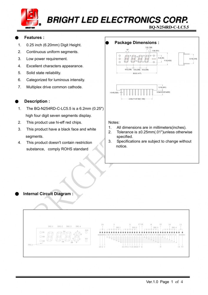 BQ-N254RD-C-LC5.5 technical document page 1