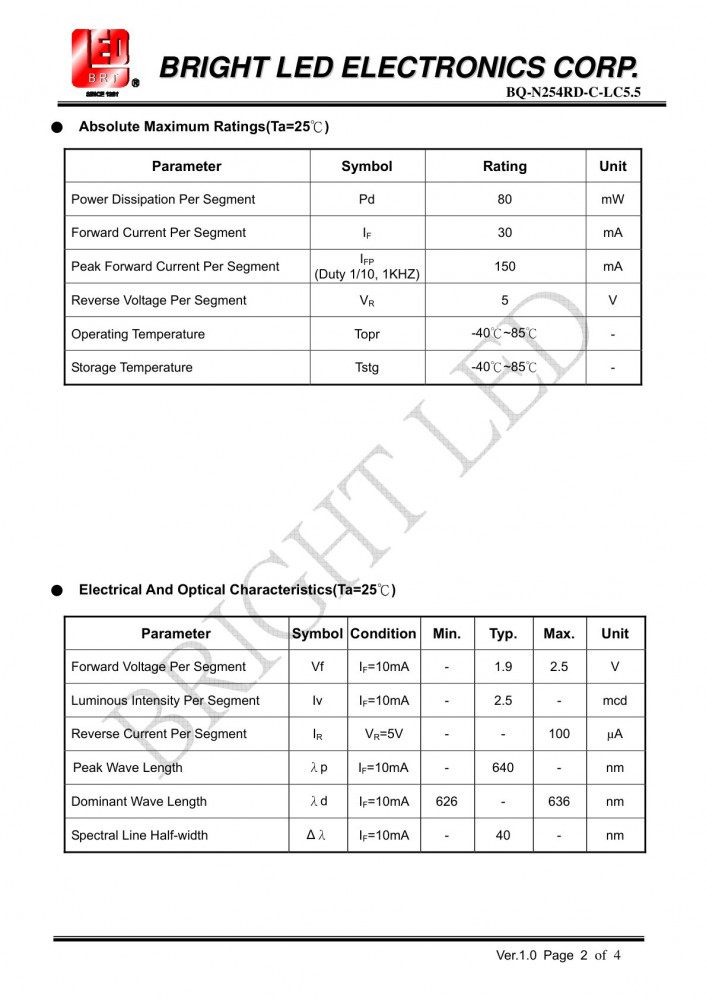 BQ-N254RD-C-LC5.5 technical document page 2