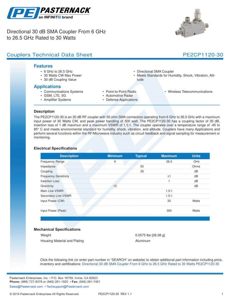 PE2CP1120-30 datasheet page 1