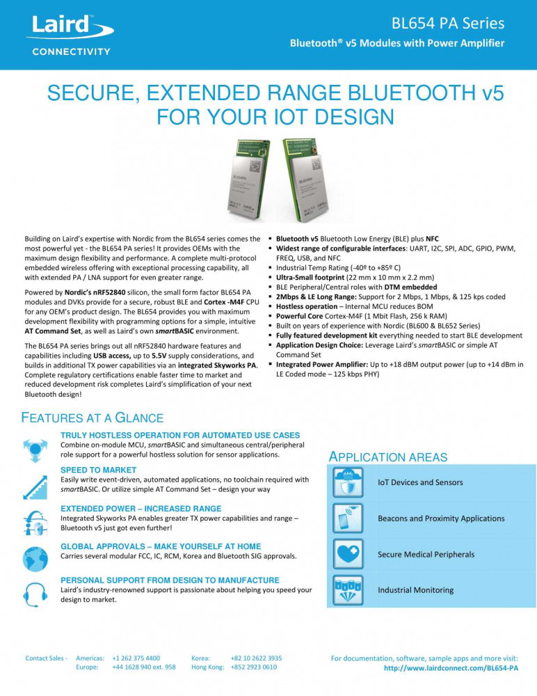Laird BL654 PA technical document page 1