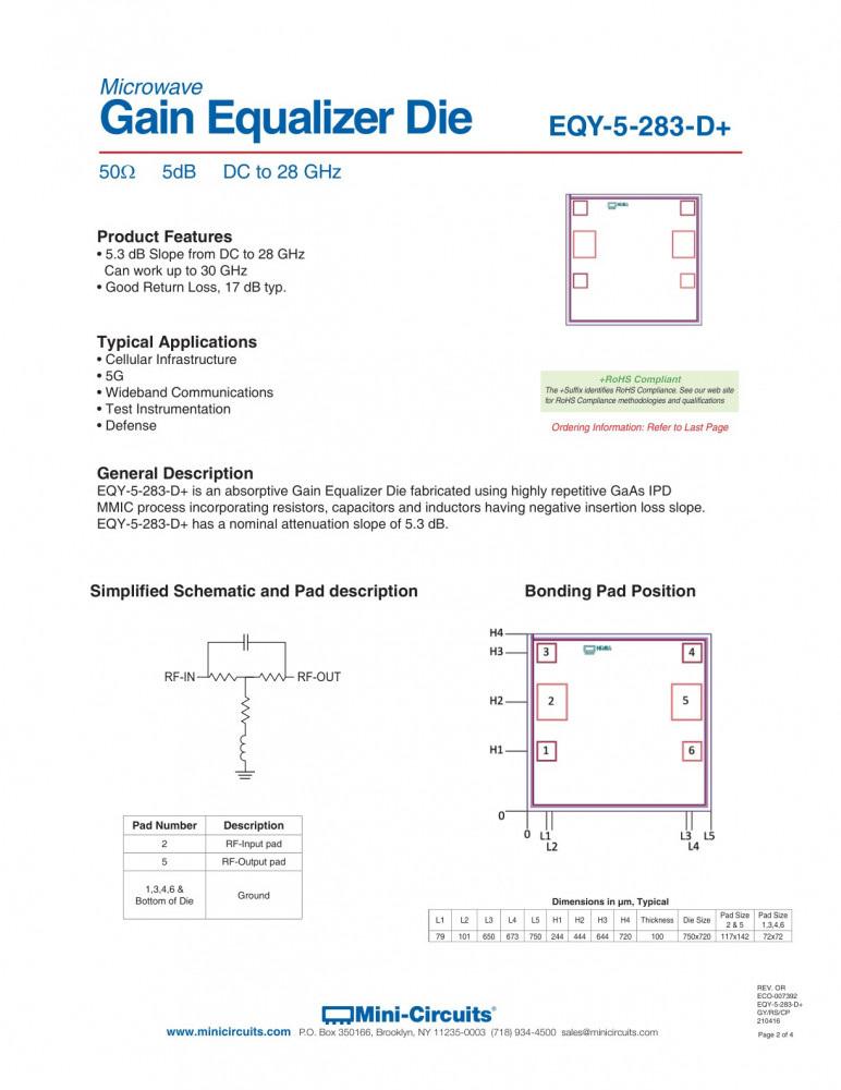 EQY-5-283-DG+ datasheet page 2