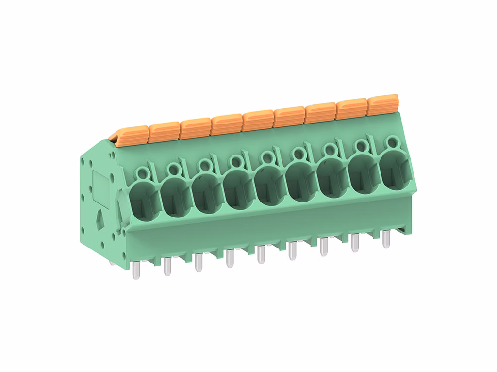 7.50mm Pitch Lever Activated Fixed Mount PCB Terminal Block, 35° Wire Entry, Bussed Terminals, 9 Circuits for sale