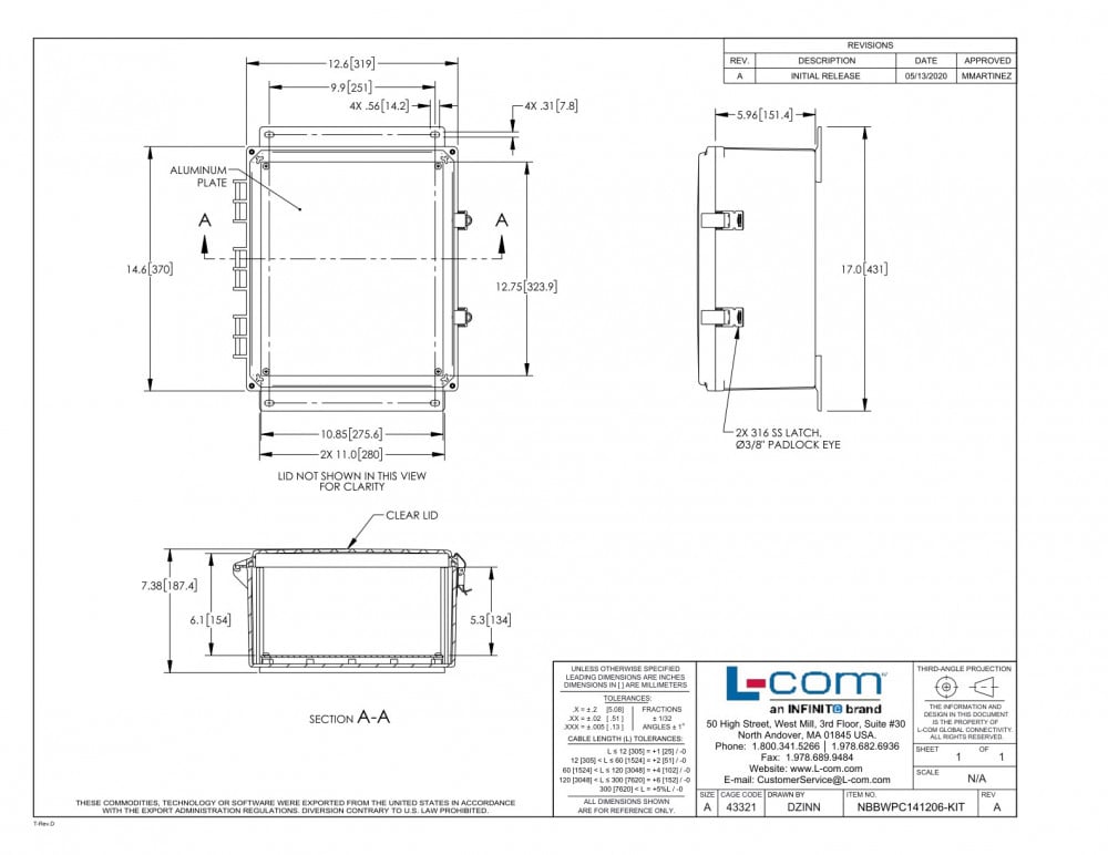 L-com NBBWPC141206-KIT engineering drawing
