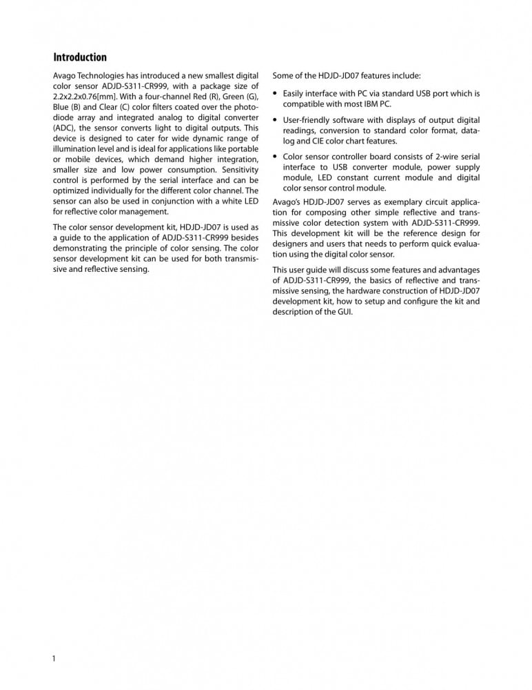 HDJD-JD07 documentation page 3