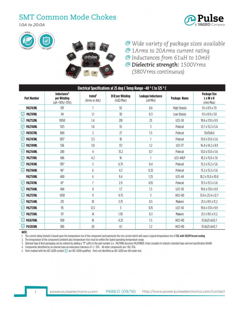 PULSE PA2755NLT datasheet page 1