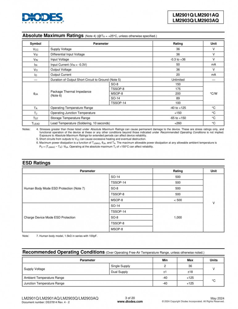 LM2903QS-13 datasheet page 3