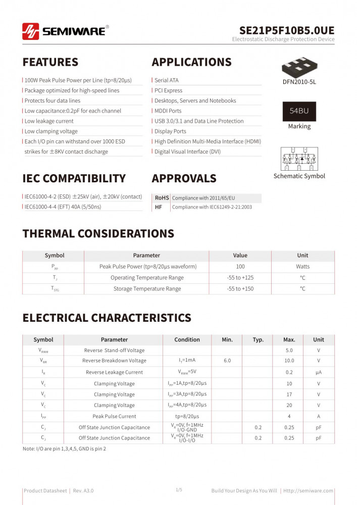 SE21P5F10B5.0UE datasheet page 1 preview