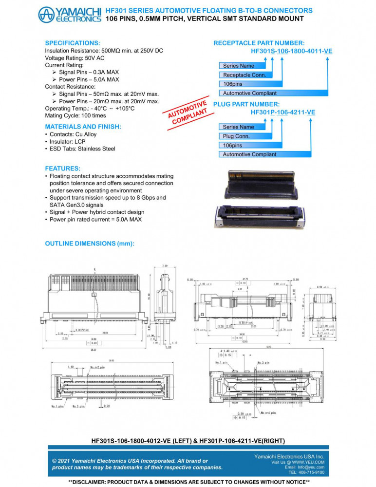 Yamaichi HF301 series product document page 1