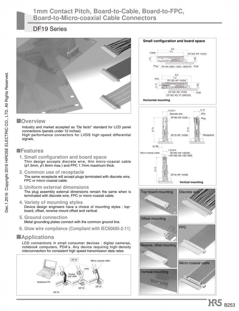 HRS DF19 Series document page 1