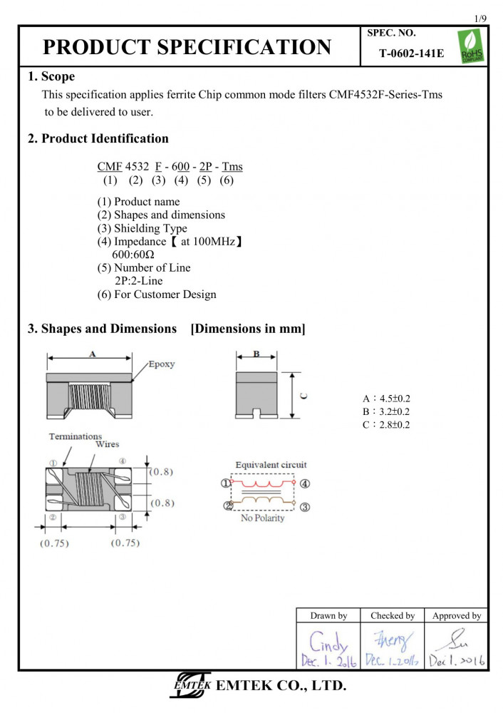 EMTEK CMF4532F specification page 2