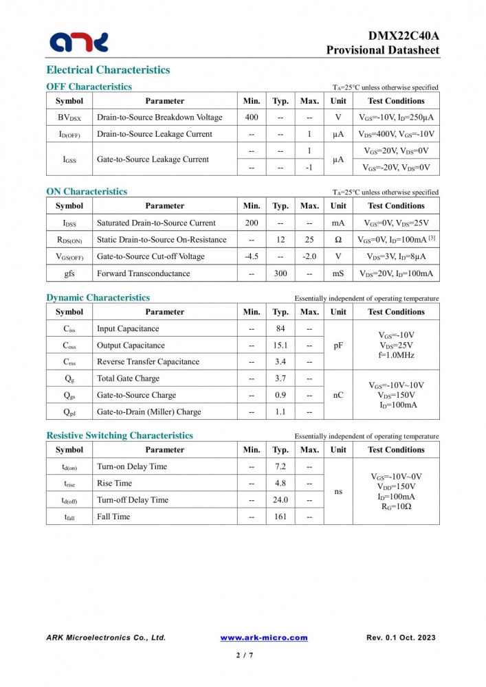DMX22C40A datasheet page 2