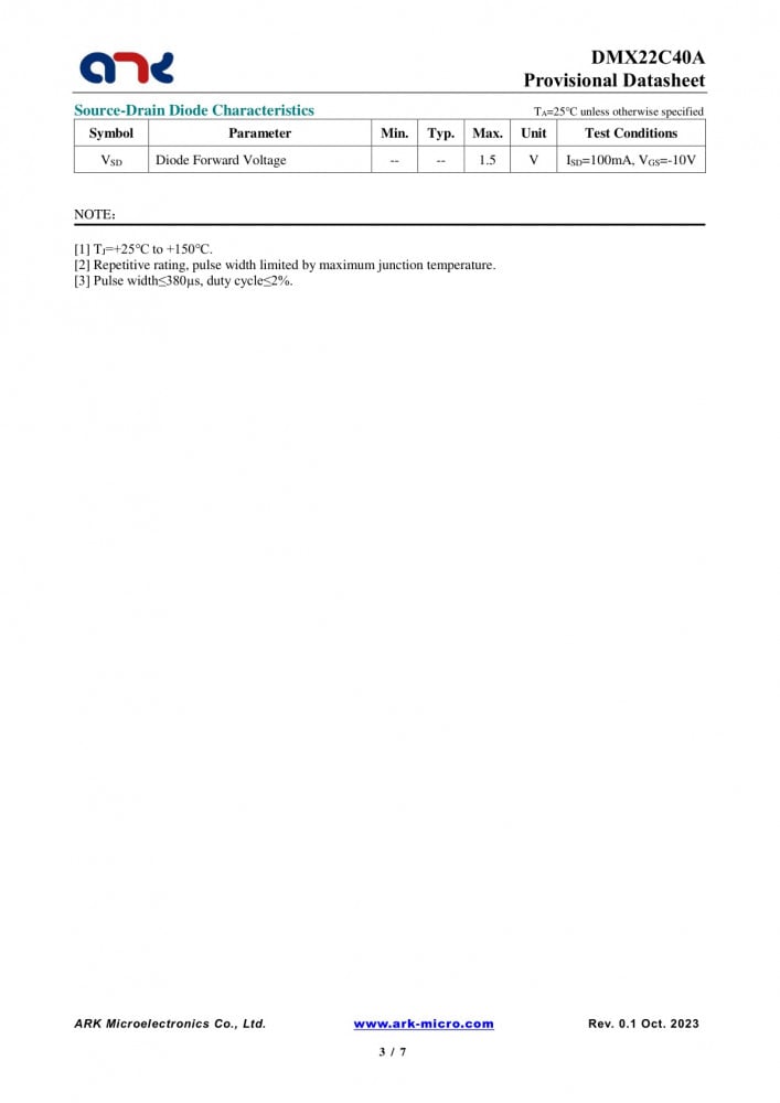 DMX22C40A datasheet page 3