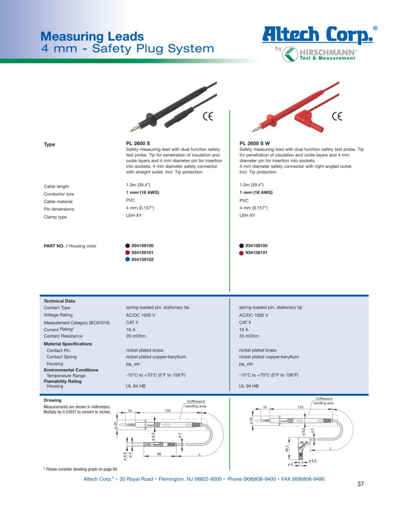 Altech 934159100 PL 2600 S technical document