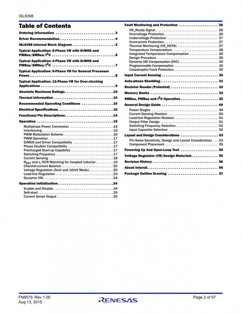 ISL6398 technical document page 2