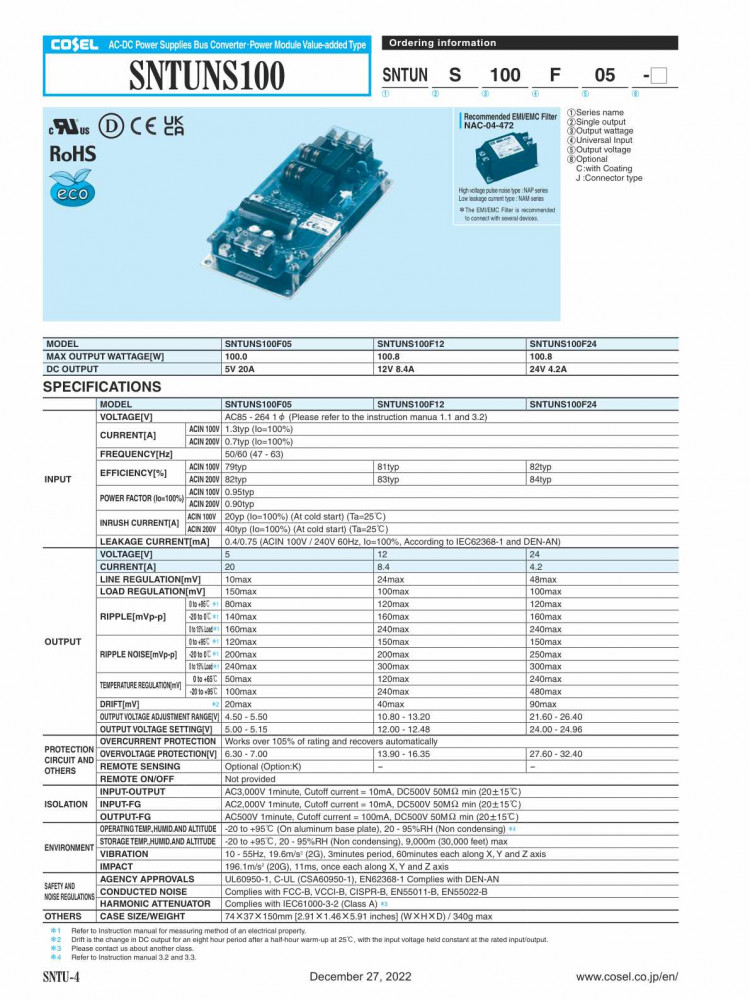 SNTUNS100F24 technical document page 4