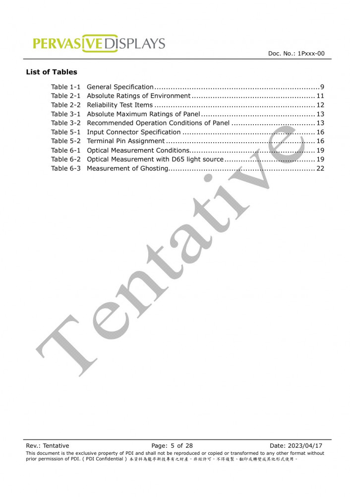 E2581KS061 specification page 5