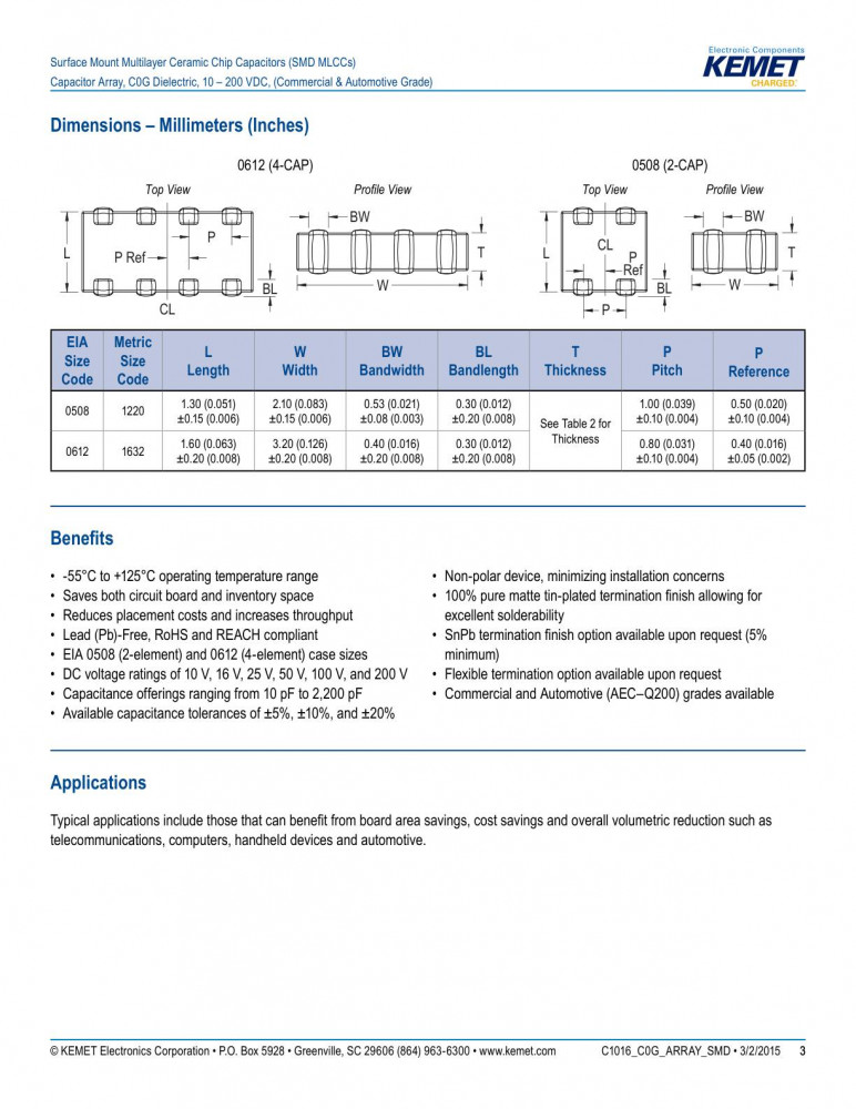 KEMET CA064 technical document page 3