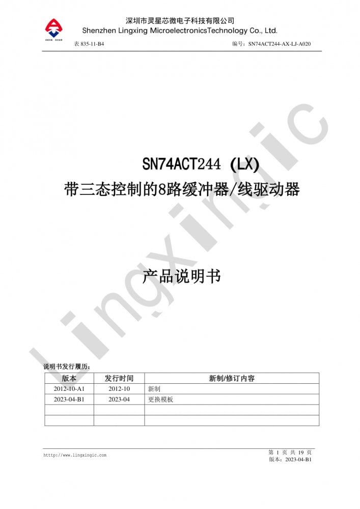 SN74ACT244 datasheet page 1